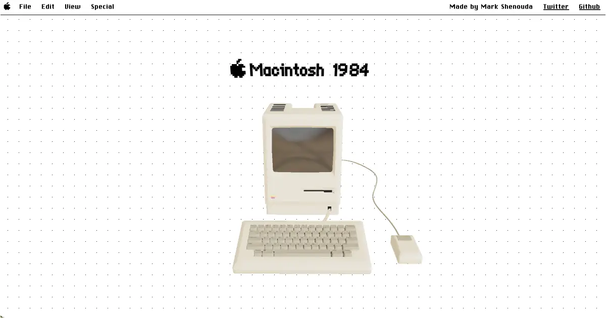 Macintosh 1984 Simulator | Mark Shenouda